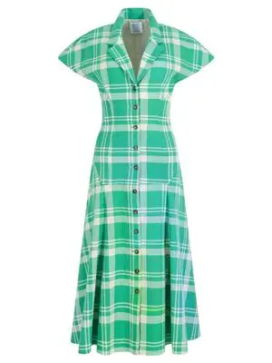 Rosie Assoulin Plaid Midi Blazer Dress - Green