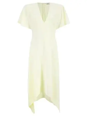 Stella McCartney V-neck Asymmetric Dress - White
