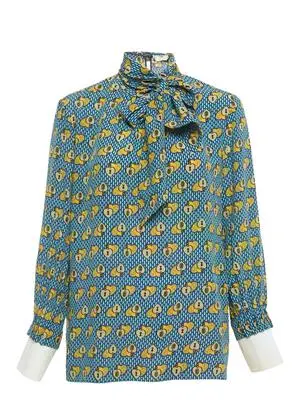 Fendi Heart-lock Print Top - Blue