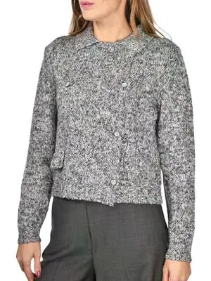 GRAN SASSO Double-breasted Pocket Cardigan - Grey