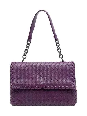 Bottega Veneta Small Nappa Intrecciato Olimpia Shoulder Bag - Purple