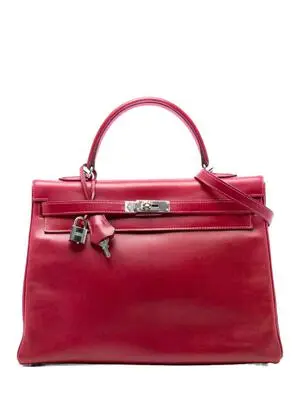 HERMÈS Hermès 2011 Box Calf Verso Kelly II Retourne 35 Satchel
