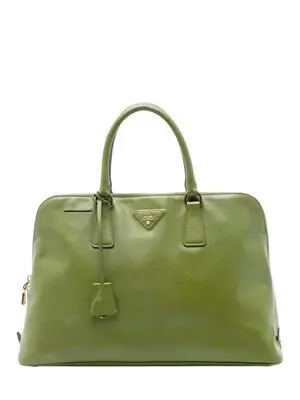Prada Large Saffiano Lux Promenade Satchel - Green