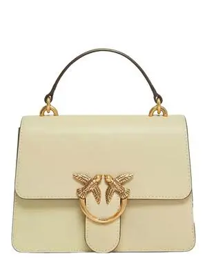 PINKO Mini Love One Birds-Ring Leather Tote Bag