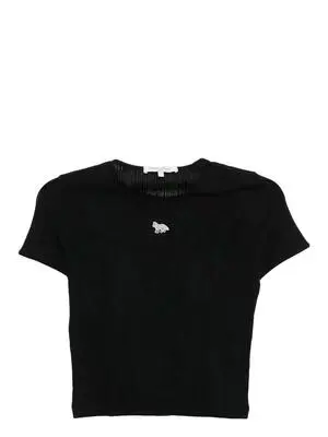 Maison Kitsuné Logo-embroidered T-shirt - Black