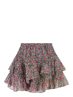 ISABEL MARANT Floral-Print Ruffled Mini Skirt