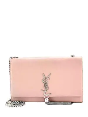 Saint Laurent Monogram Tassel Crossbody Bag - Pink