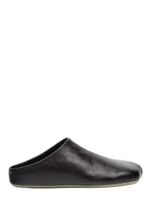 MAISON MARGIELA Stitched Leather Flat Mules - Black