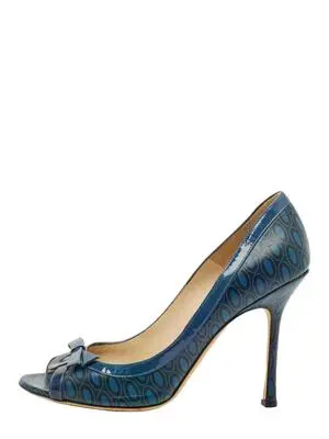 JIMMY CHOO Peep-toe Pumps With Bow Detailing - Blue