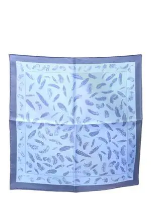 Hermès 10s Plumes Silk Scarf - Blue