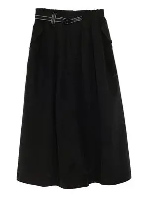 AND WANDER Logo-embroidered Skirt - Black