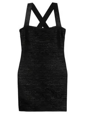 Herve Leger Crossover Strap Dress - Black