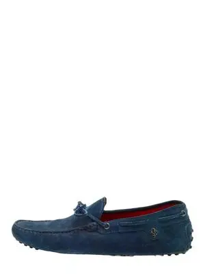 TOD'S Bow Suede Loafers - Blue