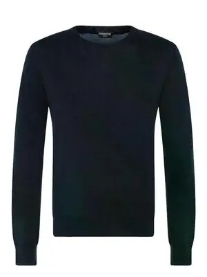 FRANZESE COLLECTION Ribbed Crew-neck Sweater - Blue