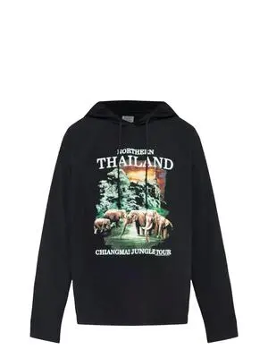 Vetements Printed Hooded Sweatshirt - Black
