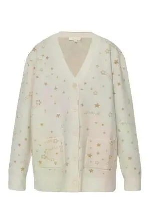 LoveShackFancy Star-embellished Cardigan - Neutrals