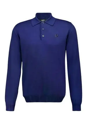 Fendi Long-sleeve Polo Shirt - Blue