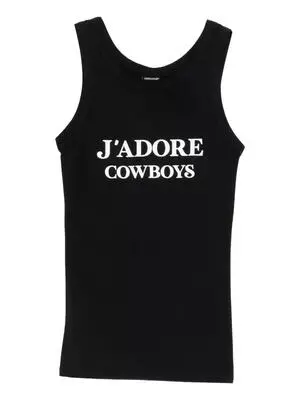 COWBOYS OF HABIT Printed Tank Top - Black
