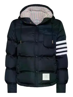 Thom Browne Down Hooded Jacket - Blue