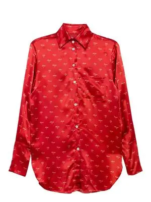 Kiki De Montparnasse Kiss-printed Pajama Shirt - Red