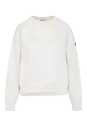 Moncler Logo Embroidered Sweatshirt - Neutrals