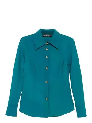 Oscar De La Renta Floral Buttoned Shirt - Blue