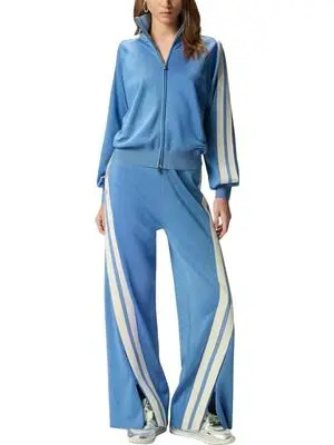 PINKO Striped-Sleeve Zip-Up Sweatshirt