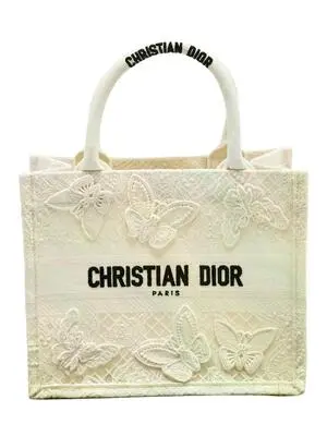 Dior Logo-embroidered Tote Bag - White