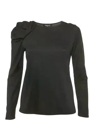 Paule Ka Ruched-sleeve Top - Black
