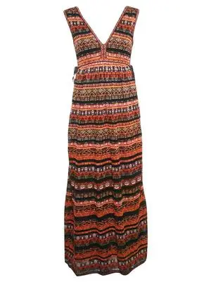 Missoni Striped Knit Maxi Dress - Orange