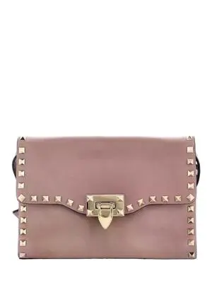Valentino Garavani Rockstud Flap Bag Leather Medium - Neutrals