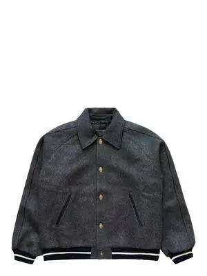 WALES BONNER Homecoming Bomber Jacket - Grey