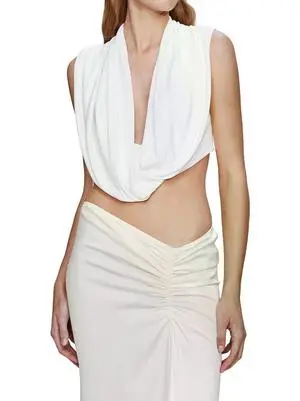 Christopher Esber Interlock Jersey Drape Top - White