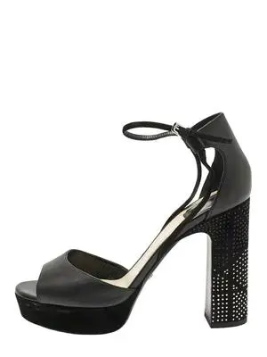 Dior Rainbow Stellar Studded Block-heel Sandals - Black