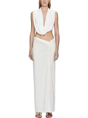 Christopher Esber Side Ruched Maxi Skirt - Neutrals
