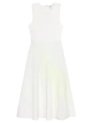 Herve Leger A-line Pleated Dress - White