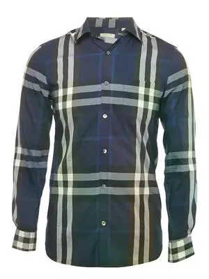 Burberry Check Cotton Shirt - Blue
