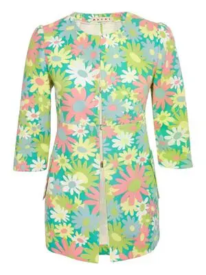 Marni Floral-print Fitted Jacket - Green