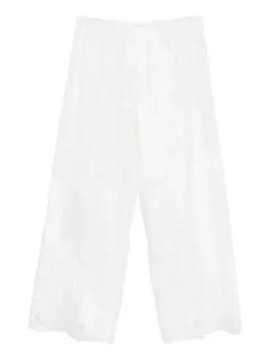 WALES BONNER Willow All-over Lace Trousers - White
