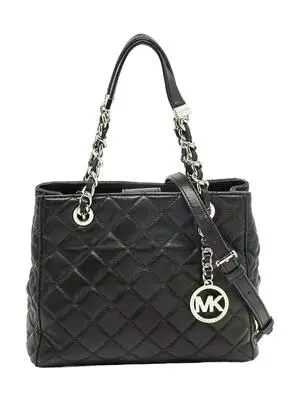 Michael Kors Susannah Quilted Leather Tote - Black