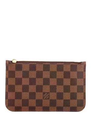 LOUIS VUITTON Neverfull Pochette Damier Small Pouch - Brown