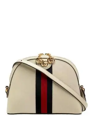 Gucci Small Calfskin Ophidia Dome Crossbody Bag - White