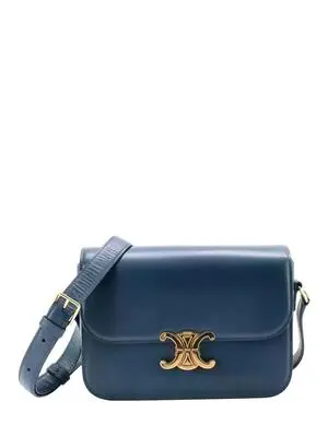Celine Triomphe Shoulder Bag Smooth Calfskin Medium - Blue