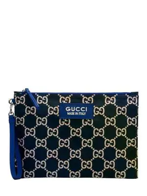 Gucci Gg Canvas Ripstop Pouch - Blue