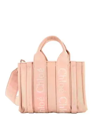 Chloé Woody Convertible Recycled Nylon Small Tote Bag - Pink