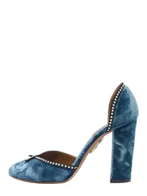 AQUAZZURA Embellished Block-heel Pumps - Blue
