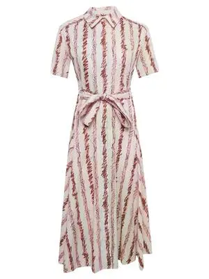 Burberry Cotton Striped Shirt Dress - White