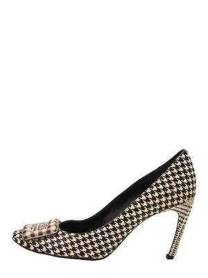 ROGER VIVIER Trompette Houndstooth Pumps - Black