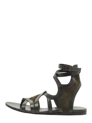 Balenciaga Strappy Leather Sandals - Brown