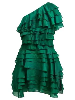 Aje Rosaline Ruffled Mini Dress - Green